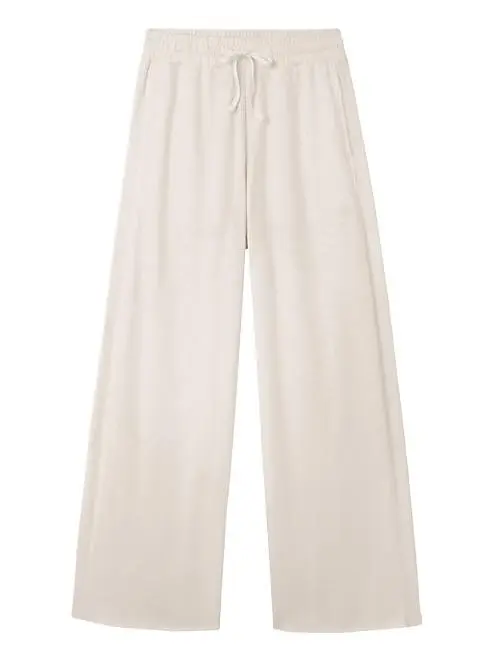 THE WHITE COMPANY Drawstring-waist Wide-leg Cotton Trousers - Lait
