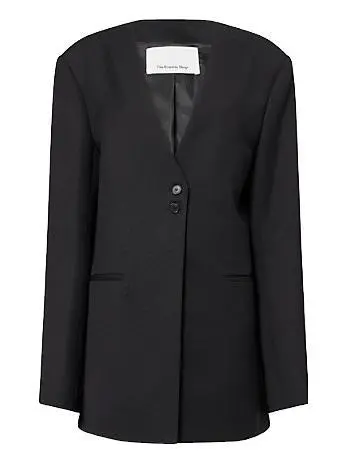 THE FRANKIE SHOP Winsen Collarless Wool-blend Blazer - Black