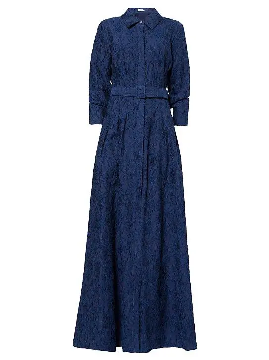 Simkhai Cotton-blend Jacquard Gown - Midnight