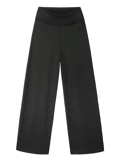 THE WHITE COMPANY High-rise Wide-leg Trousers - Black
