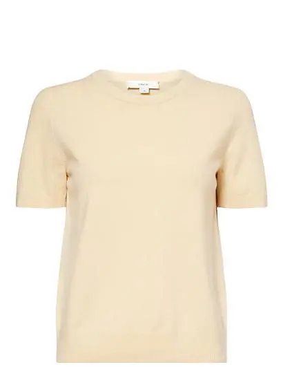 Vince Crew Relaxed Wool-blend Knitted T-shirt - Chamomile