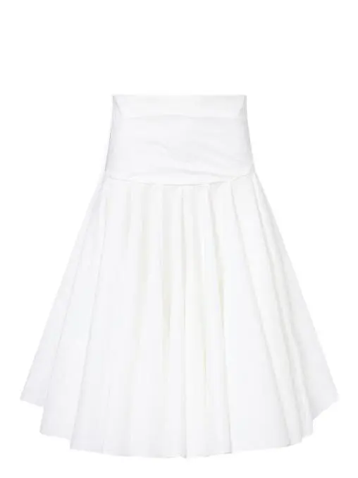 Jacquemus Asymmetric Cotton-blend Midi Skirt - White