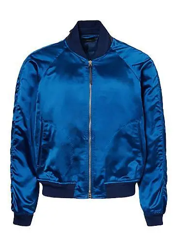 TOM FORD Structured Silk Bomber Jacket - Petrol Blue