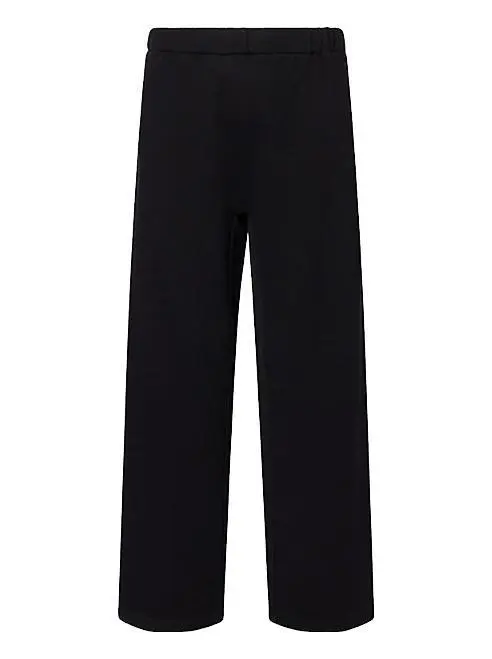 Jacquemus Embroided-logo Wide-leg Cotton Jogging Bottoms - Black