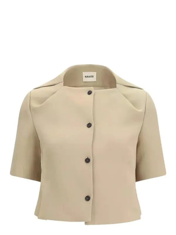 Khaite Franc Button Short Sleeve Jacket - Neutrals