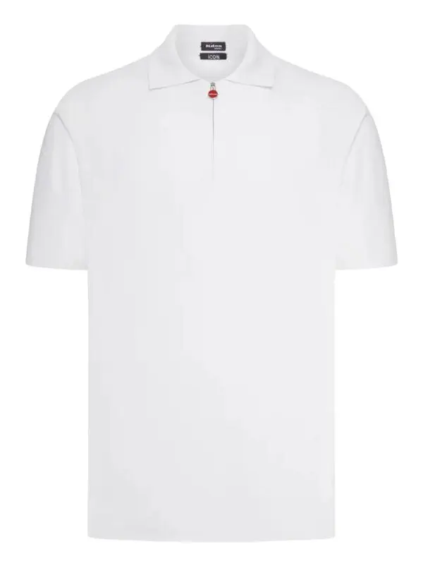 Kiton Zip Cotton Polo Shirt - White