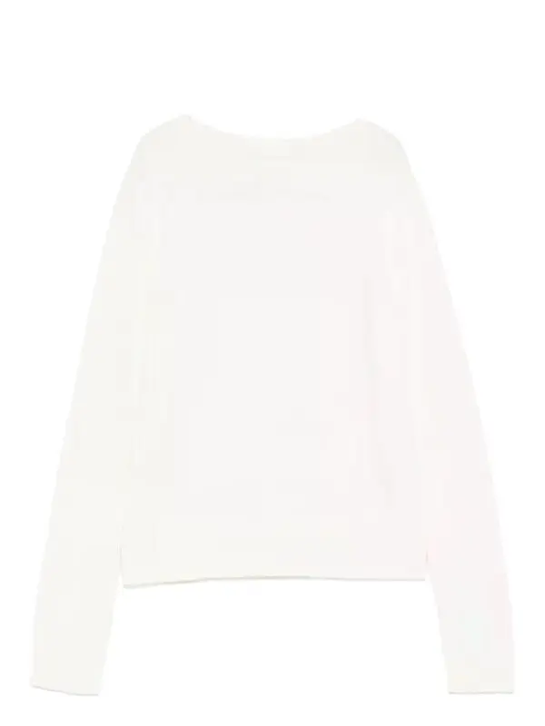Eric Bompard Crew Neck Cashmere Sweater - White