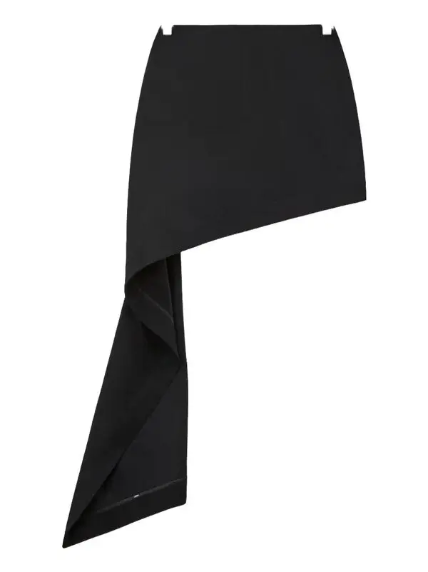 Loewe Asymmetric Draped Mini Skirt - Black
