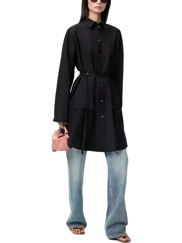 Loewe Belted Mini Shirt Dress - Black