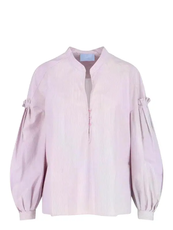 Seafarer Striped Ruffled Shirt - Pink