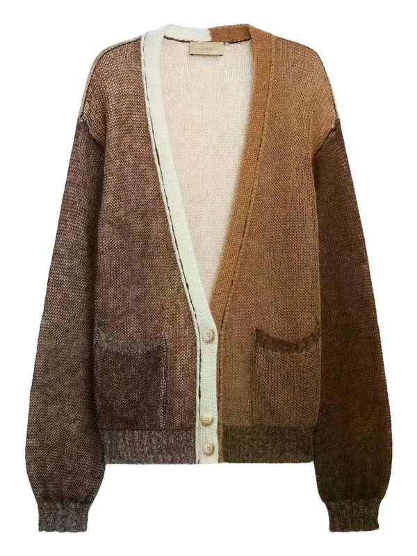 Momoni Color Block Cardigan - Brown