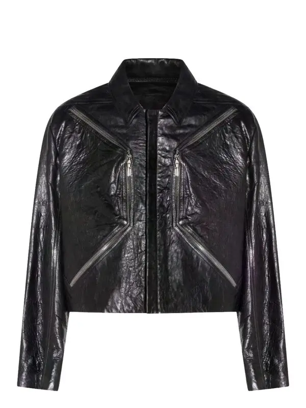Rick Owens Leather Zip Jacket - Black