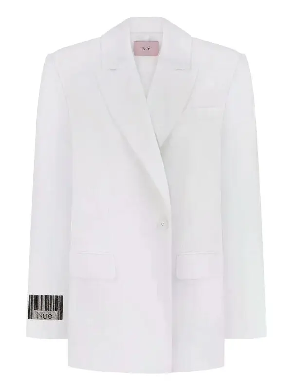 NUE Barcode Oversized Blazer - White