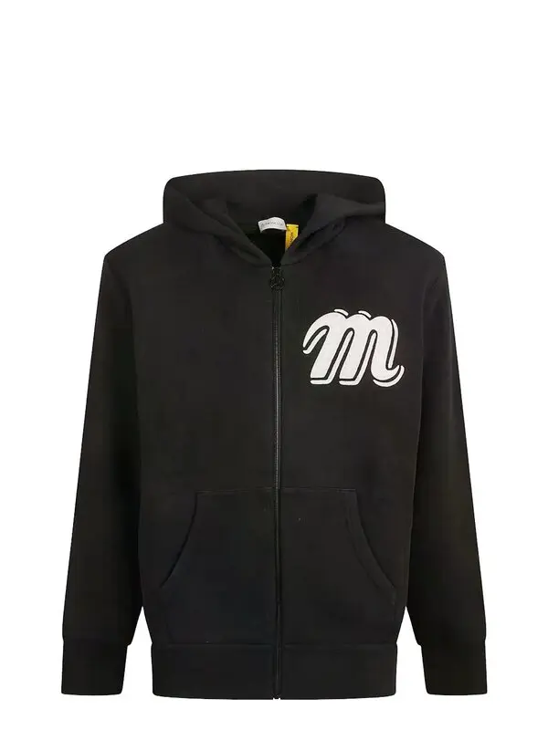 Moncler Appliqué Zip Hoodie - Black