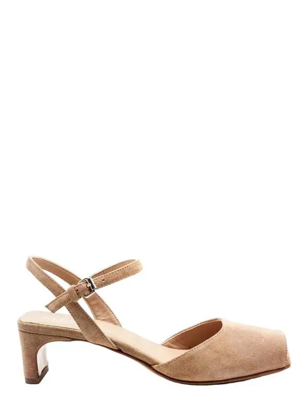 Elena Iachi Suede Ankle-strap Sandals - Neutrals