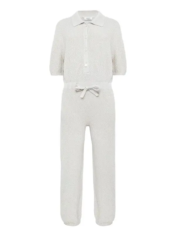 LANEUS Knitted-construction Jumpsuit - Neutrals