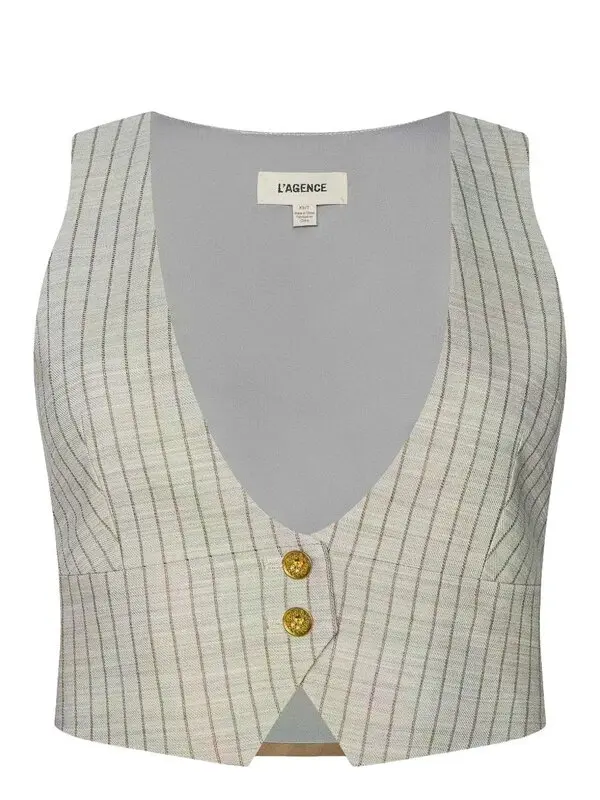 L'Agence Devony Pinstripe Waistcoat - Neutrals