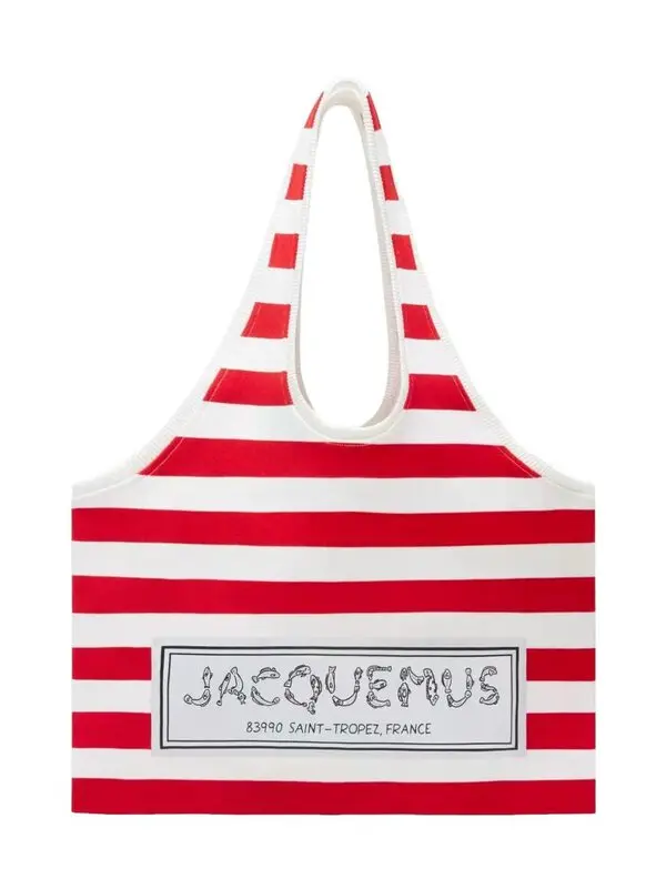 Jacquemus Marcel Striped Tote Bag - Red