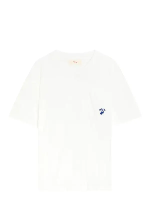 CHERRY LA Western Athletic Chest-pocket T-shirt - White
