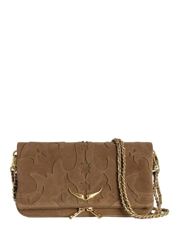 Zadig&Voltaire Rock Suede Clutch - Cognac