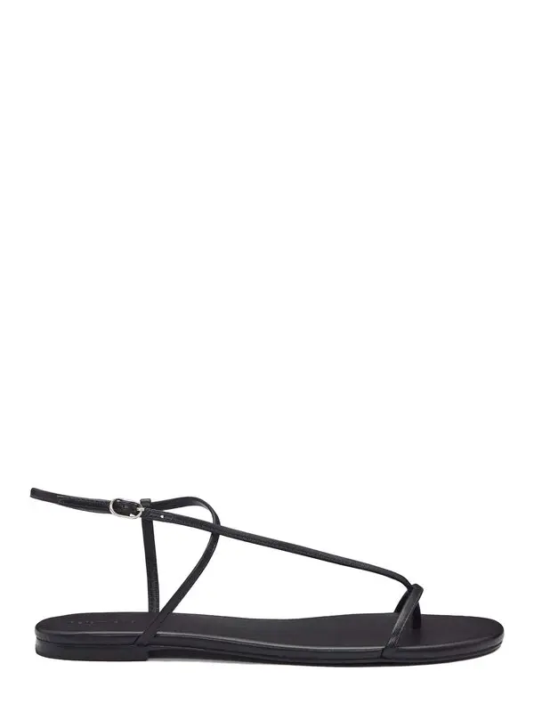 REFORMATION Pina Flat Leather Sandal - Black