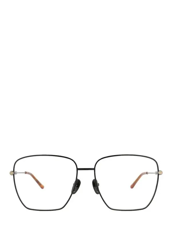 Gucci Square-frame Metal Optical Frames - Black Black Transparent (gg1414o/30014424/003)