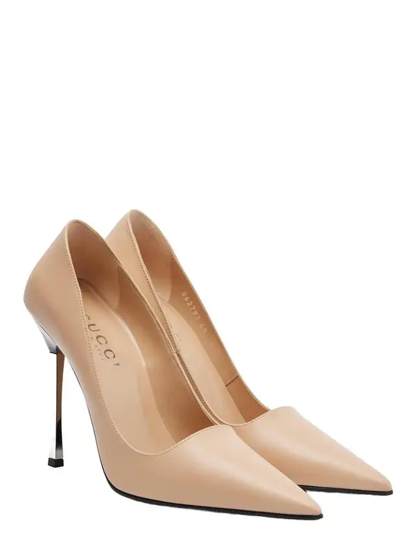 Gucci Leather Pointed Toe Pumps - Pink