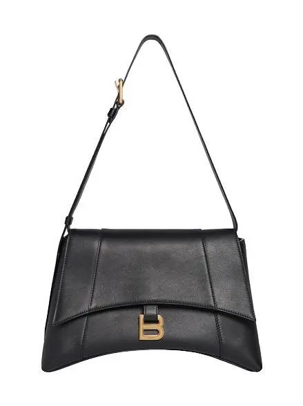Balenciaga Downtown Medium Shoulder Bag - Black