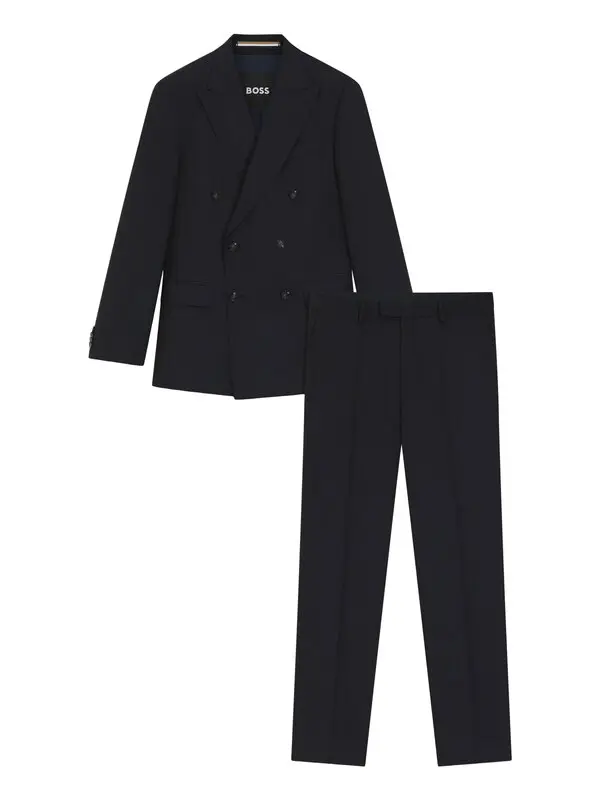 BOSS Two-piece Slim-fit Suit In Pinstripe Virgin Wool - Dark Blue