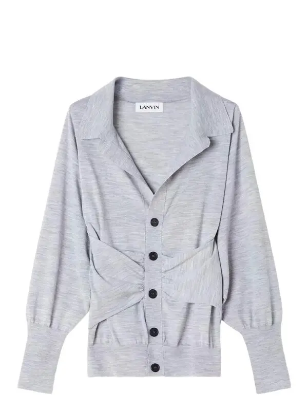LANVIN Button Long-sleeve Cardigan - Grey