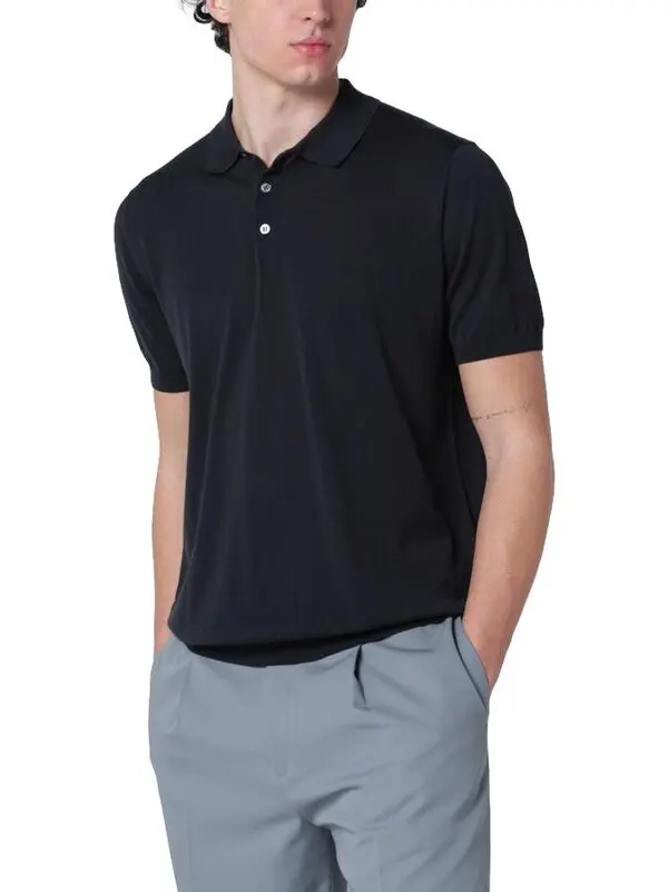 DRUMOHR Navy Cotton Polo - Blue
