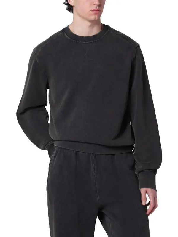 ENTIRE STUDIOS Washed Cotton Crewneck Sweatshirt - Black