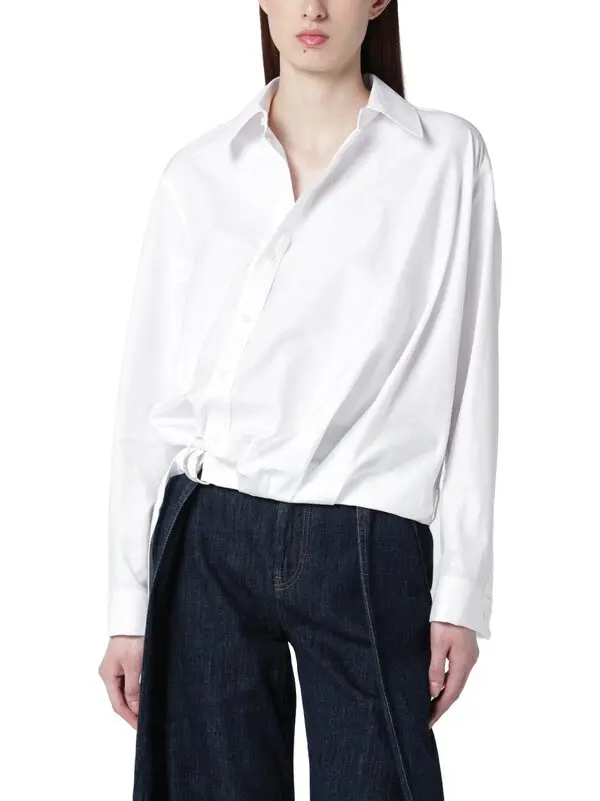 Loewe Draped Cotton Shirt - White