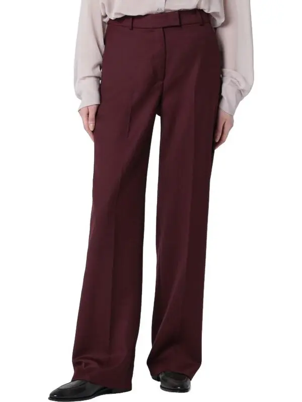 THE FRANKIE SHOP Lenora Wool-blend Trousers - Burgundy