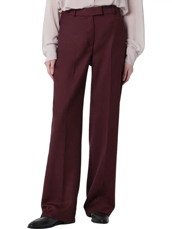 THE FRANKIE SHOP Lenora Wool-blend Trousers - Burgundy
