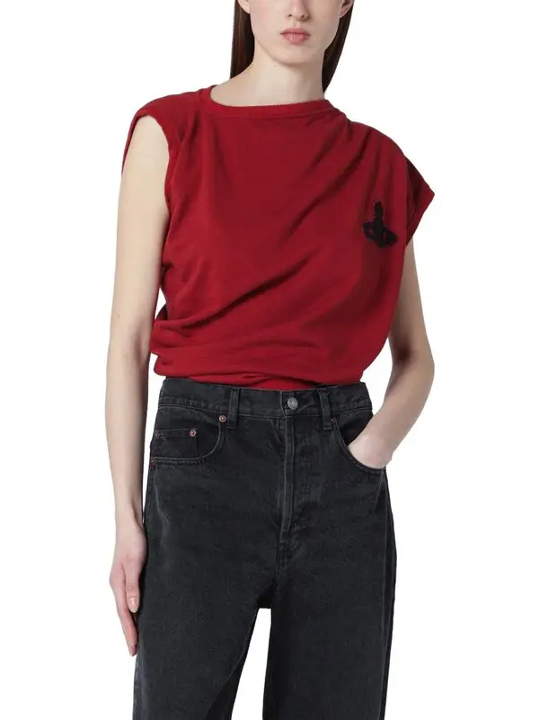 VIVIENNE WESTWOOD Asymmetric Orb Logo Sweater - Red