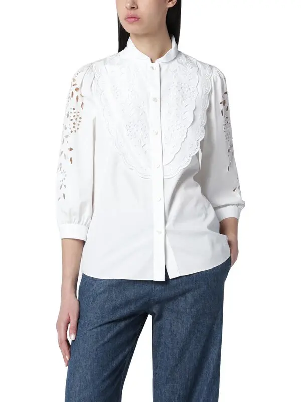 Valentino Garavani Shirt With Sangallo Embroidery - White