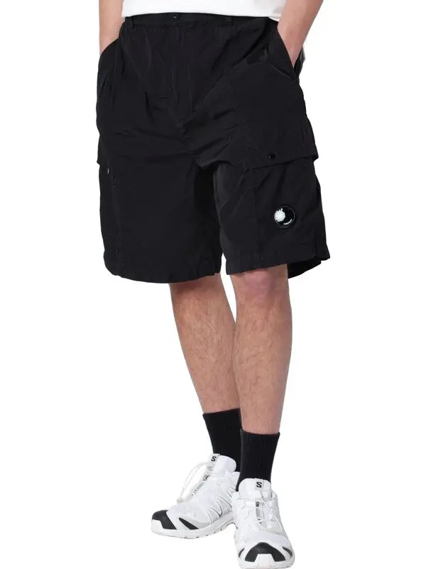 C.P. COMPANY Technical Fabric Cargo Bermuda Shorts - Black