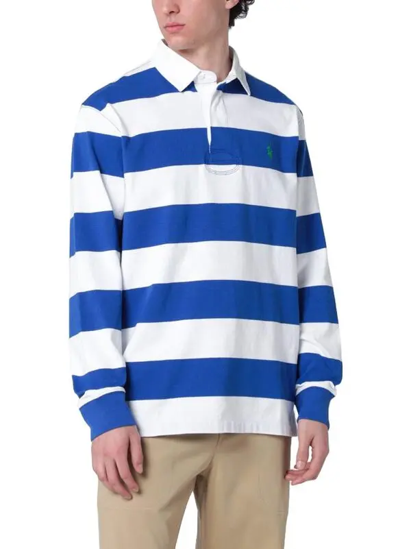 Polo Ralph Lauren White/blue Striped Classic Fit Polo Shirt - Multicolor