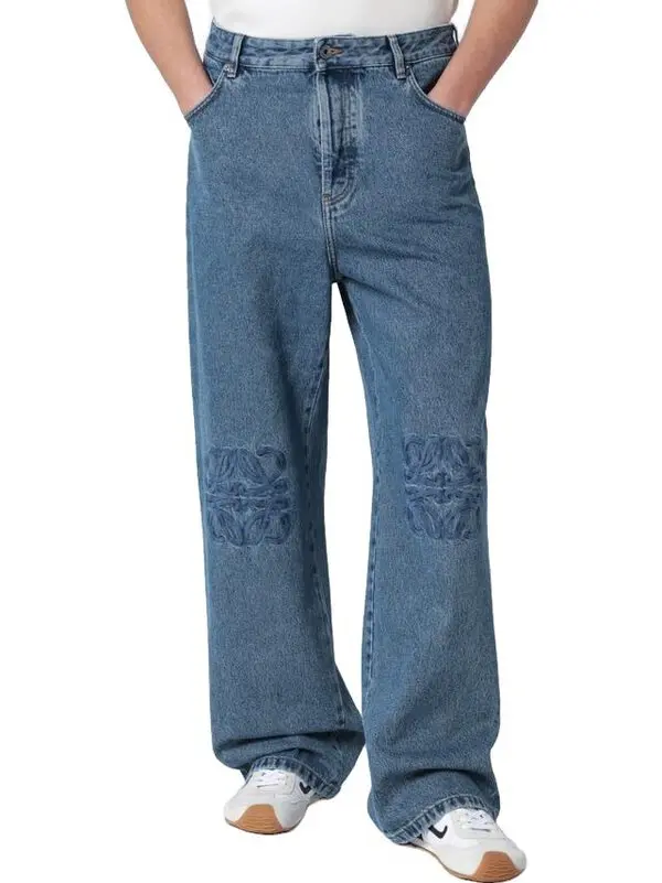 Loewe Jeans With Anagram Embroidery - Blue