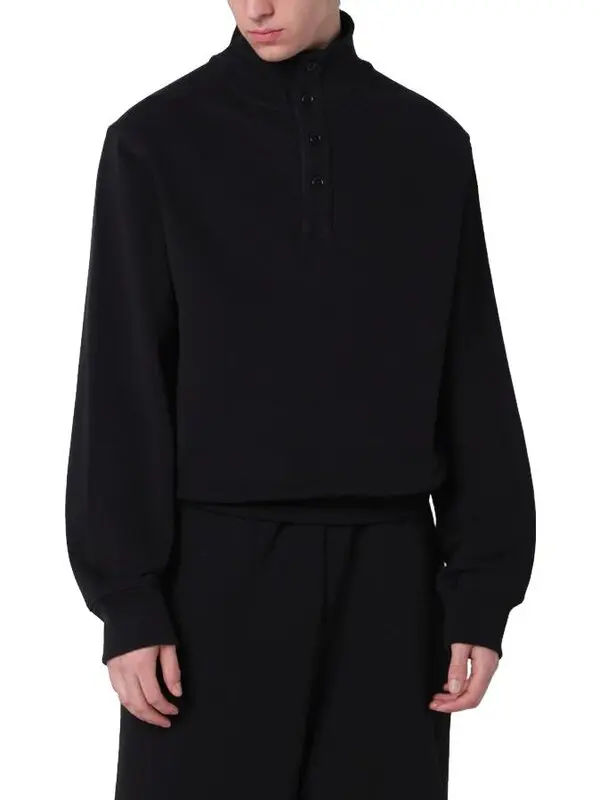 ENTIRE STUDIOS Cotton Buttoned Sweater - Black