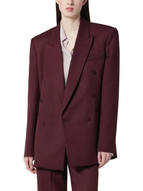 THE FRANKIE SHOP Monterey Wool-blend Jacket - Burgundy