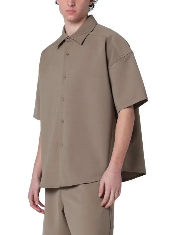 ENTIRE STUDIOS Beige Oversized Short-sleeve Shirt - Brown