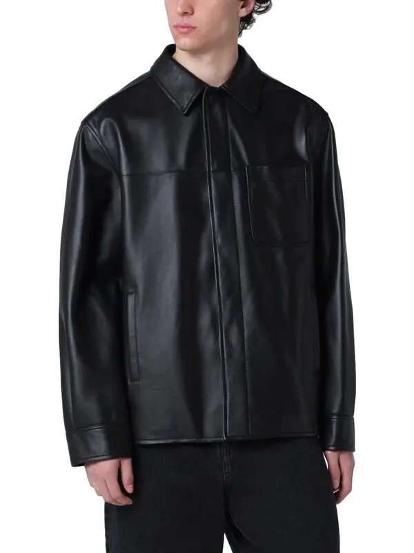 Loewe Leather Overshirt - Black