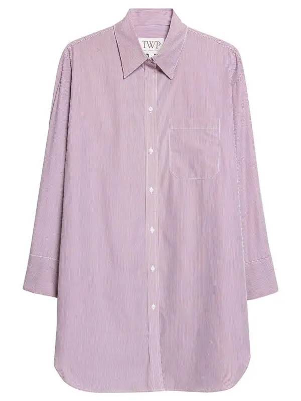 TWP Big Joe Stripe Shirtdress - White/wine