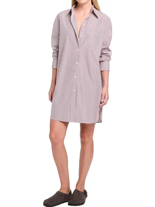 TWP Big Joe Stripe Shirtdress - White/wine