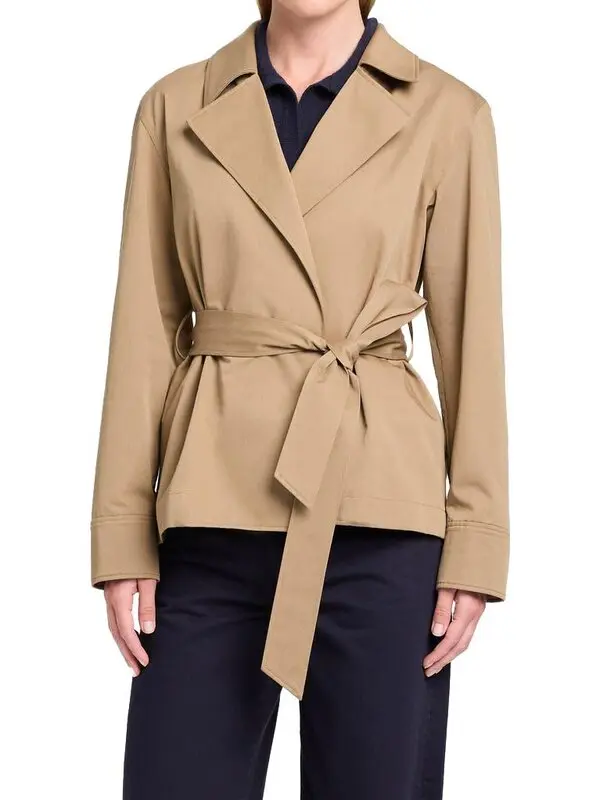 TWP Belted Cotton Trench Coat - British Khaki