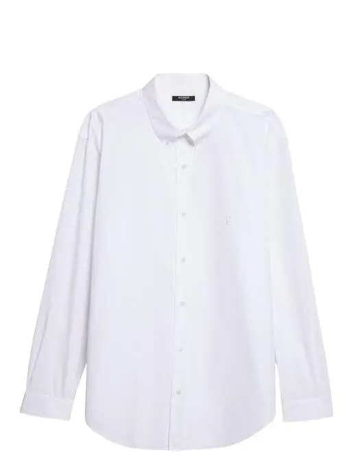Balmain Cotton Poplin Button-down Shirt - Optical White