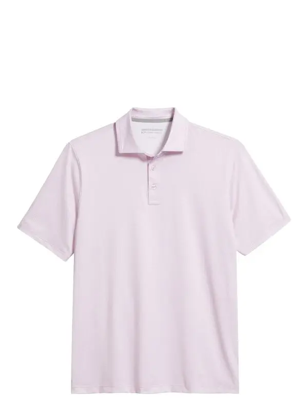 Johnston & Murphy Xc+™ Ace Micropattern Performance Golf Polo - Pink/white Gingham