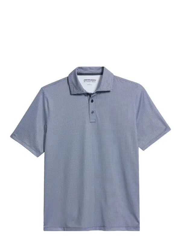 Johnston & Murphy Xc+™ Ace Micropattern Performance Golf Polo - Navy/white Gingham